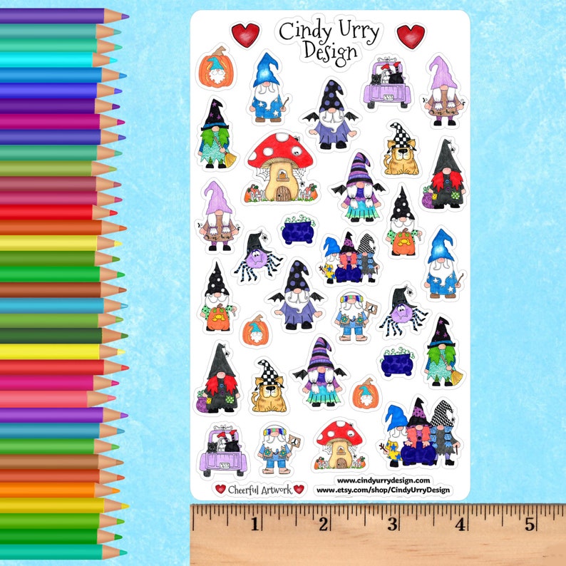 Halloween Gnomes Cute Stickers Planner Stickers Bullet - Etsy