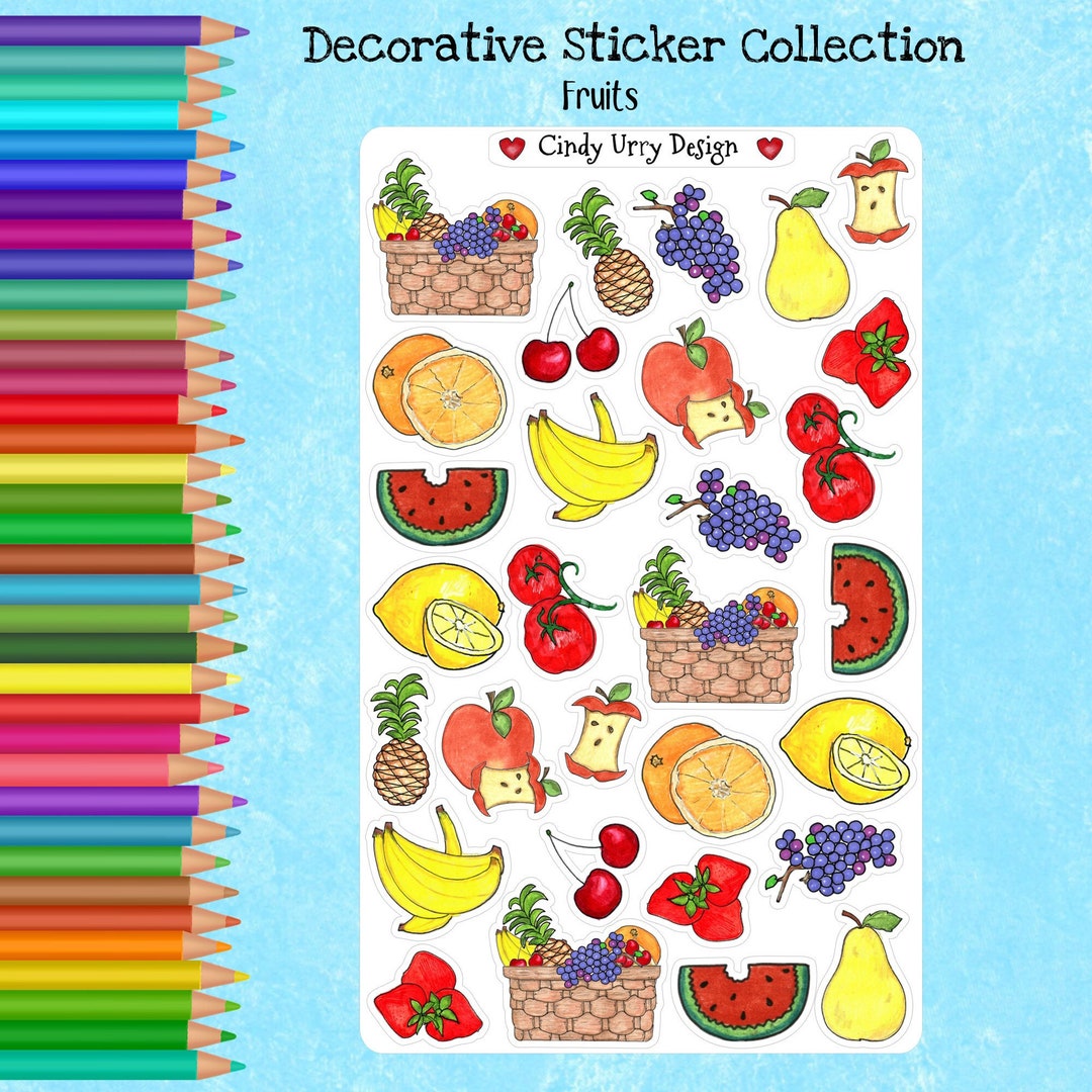 Fruit Decorative Sticker, Bullet Journal, All Planner, Scrapbook and ...