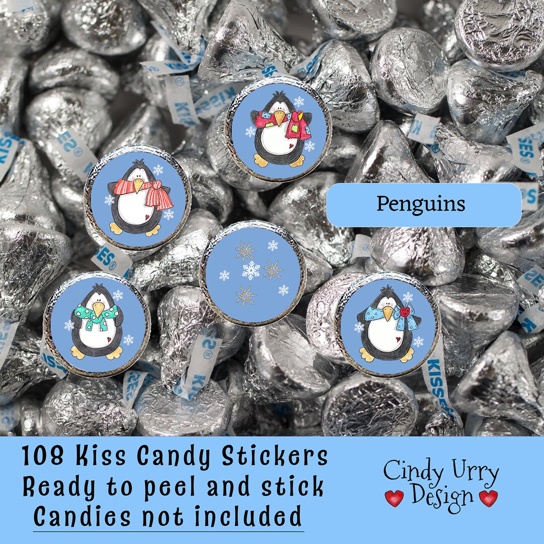 Penguins Cute Wrapper for Chocolate Kiss, Individually Wrapped Candies ...