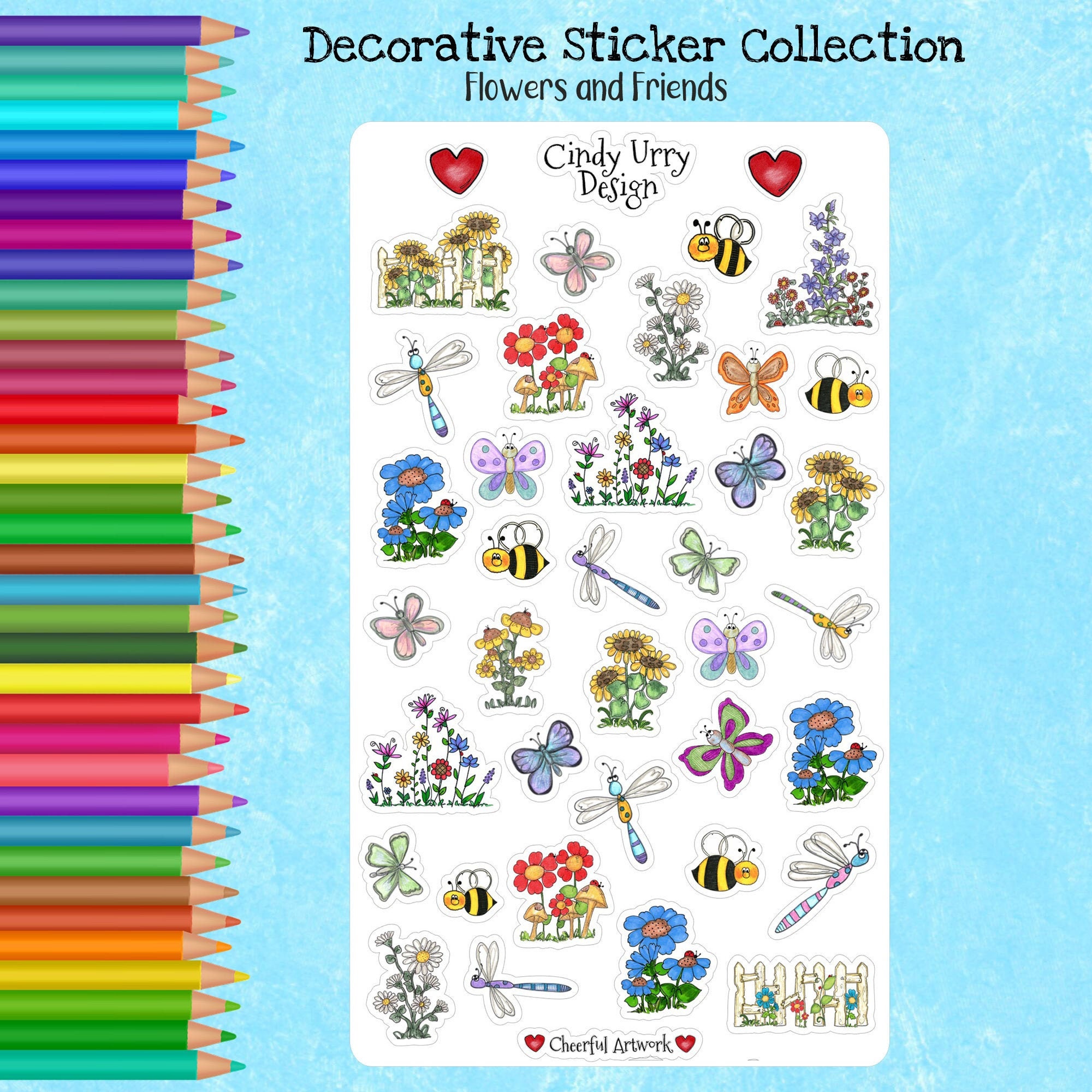 Flower and Friends Cute Decorative Stickers Planner Stickers - Etsy
