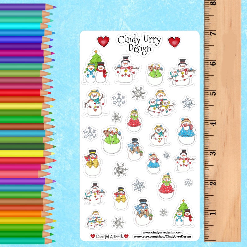 Snowmen Cute Stickers Planner Stickers Bullet Journal - Etsy