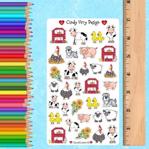 Farm Friends Decorative Stickers. Cute Stickers for Bullet Journals and ...