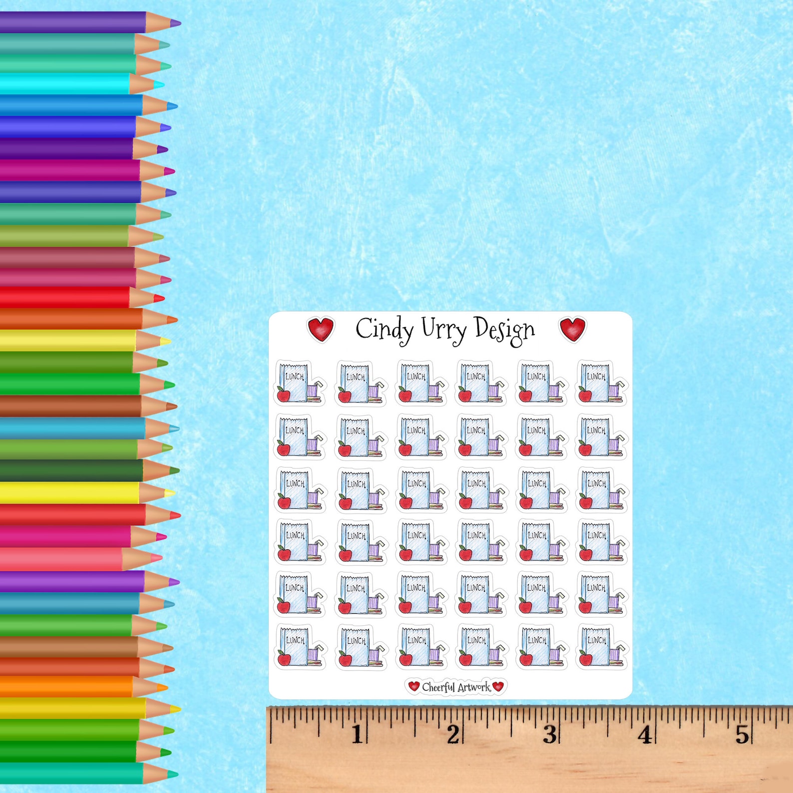 Lunch Reminder Functional Icon Stickers, Planner Stickers, Bullet ...