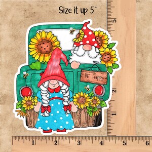 Be Happy Gnome Vinyl Laminated Sticker-weatherproof Gnome Sticker ...