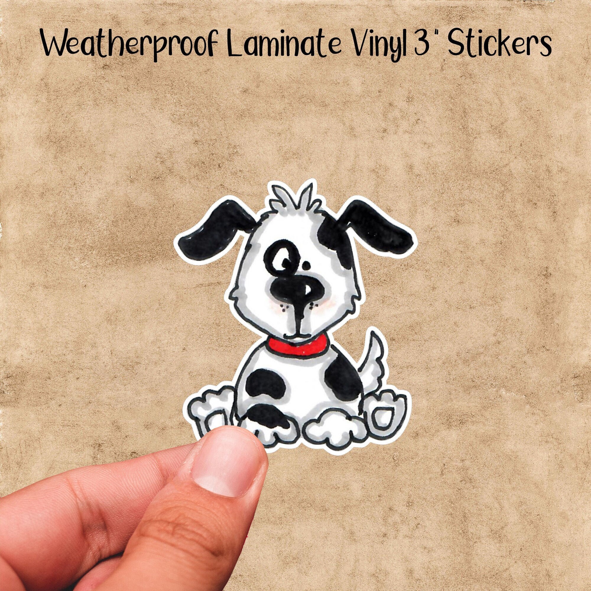 Dog 4 Vinyl Laminated Sticker-cute Weatherproof Dog - Etsy