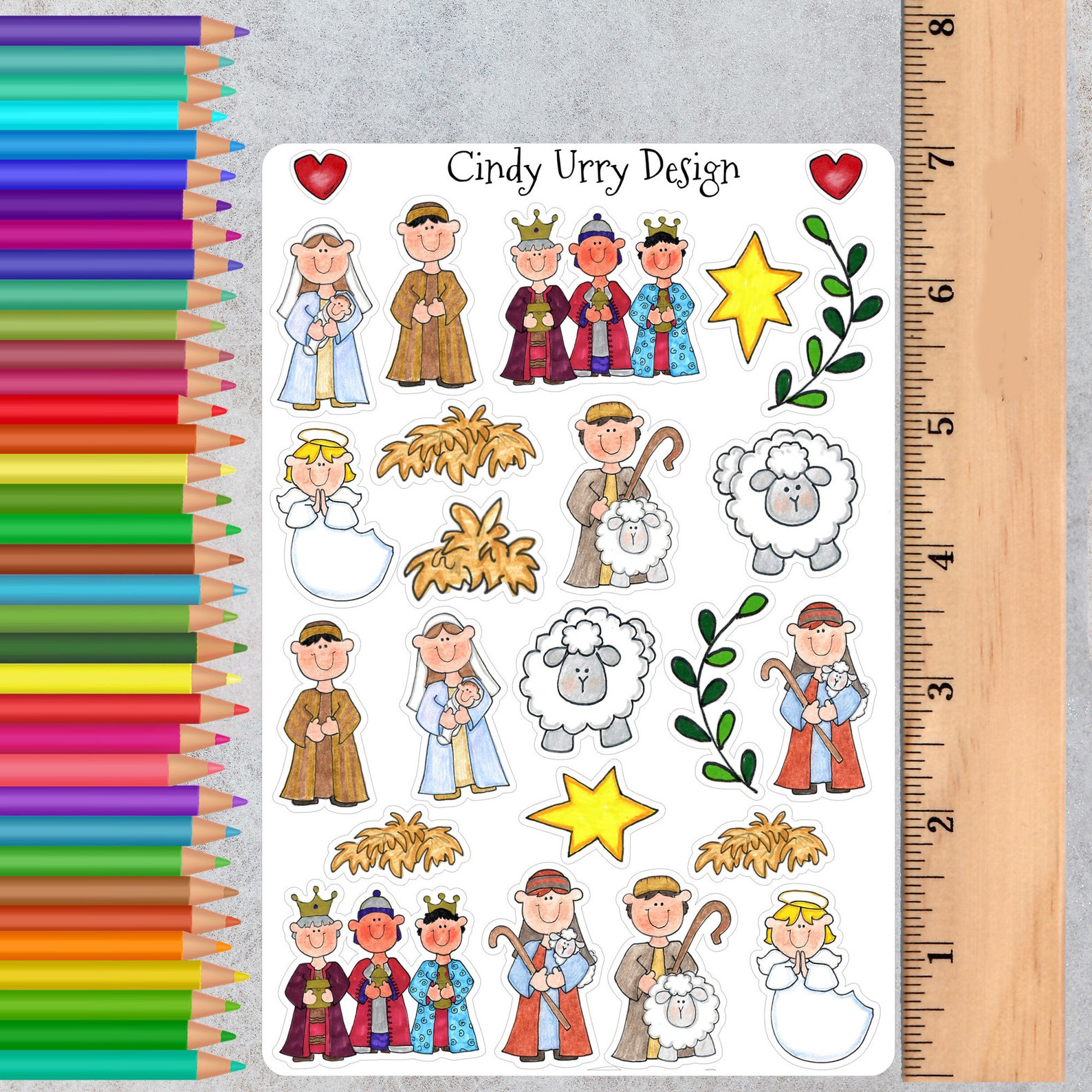 New Nativity Winter Decor Sticker. Bigger Sticker to - Etsy