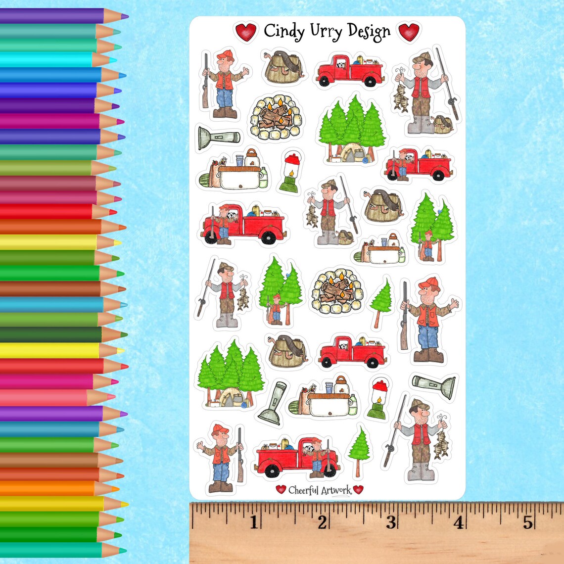 Fishing and Hunting Decorative Sticker Cute Sticker for - Etsy