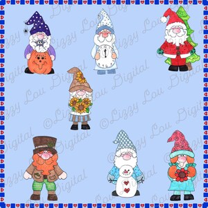 Fall Harvest Gnomes Clip Art: Hand-drawn PNG Images (digital Download ...