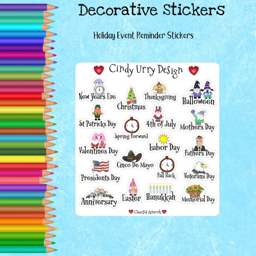 Holiday Event Functional Icon Stickers-planner Stickers-bullet Journal ...