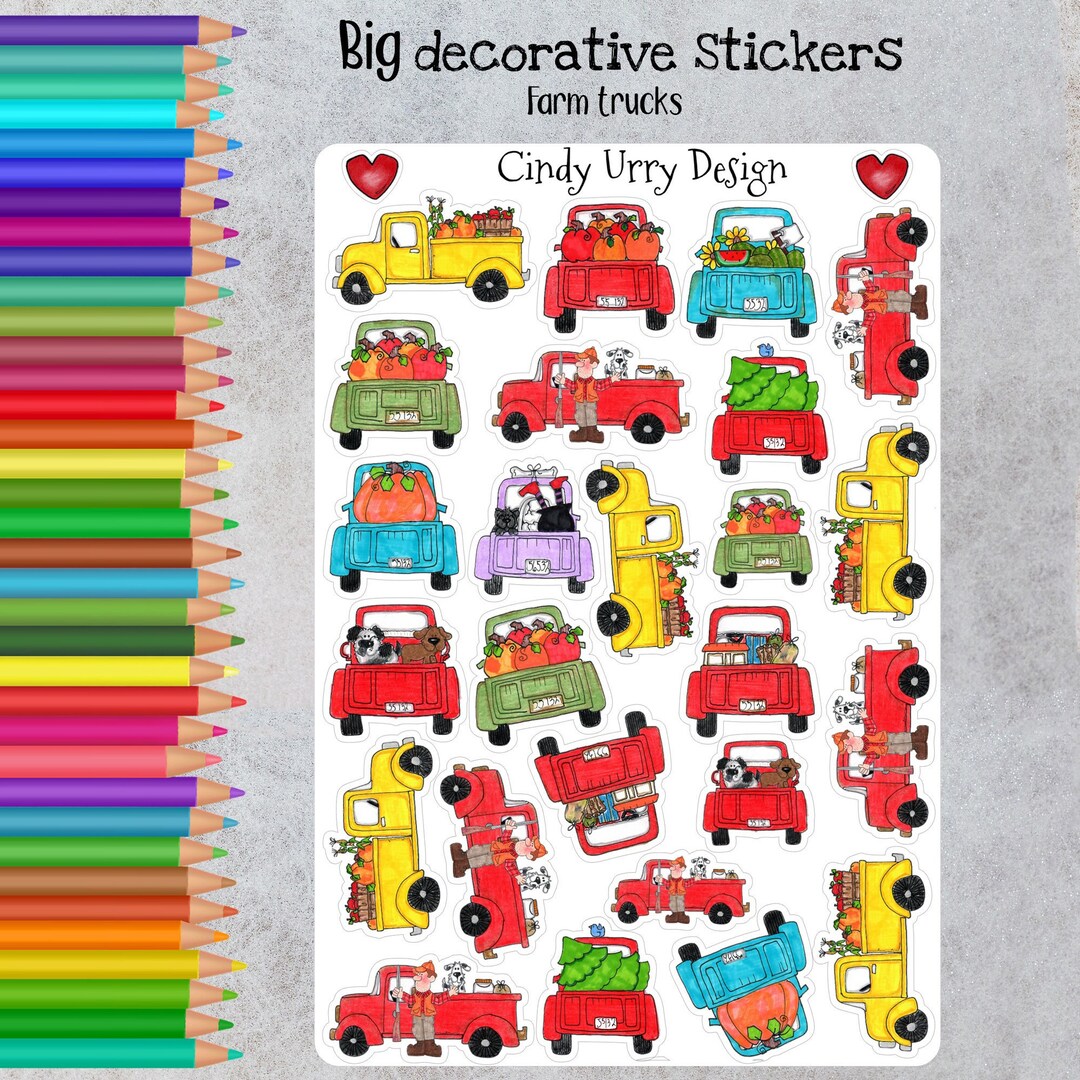 Farm Trucks Big Decor Sticker. Bigger Sticker to Compliment Smaller ...