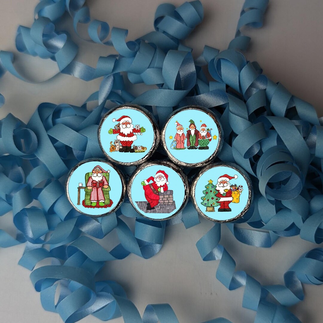 Santa's Kiss Candy Wrappers: Hand Drawn Christmas Designs (digital ...