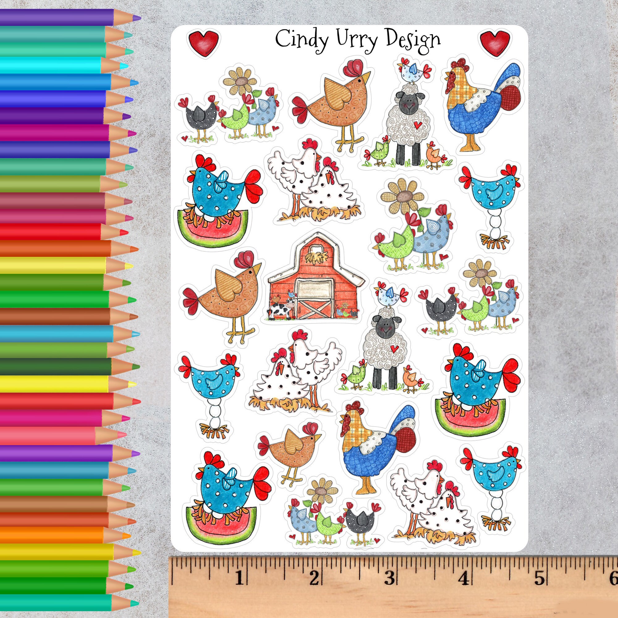 All Chickens Decor Sticker. Bigger Sticker to Compliment - Etsy