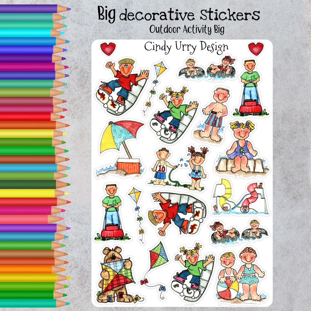 Outdoor Fun Activities Decor Sticker. Bigger Sticker to Compliment ...