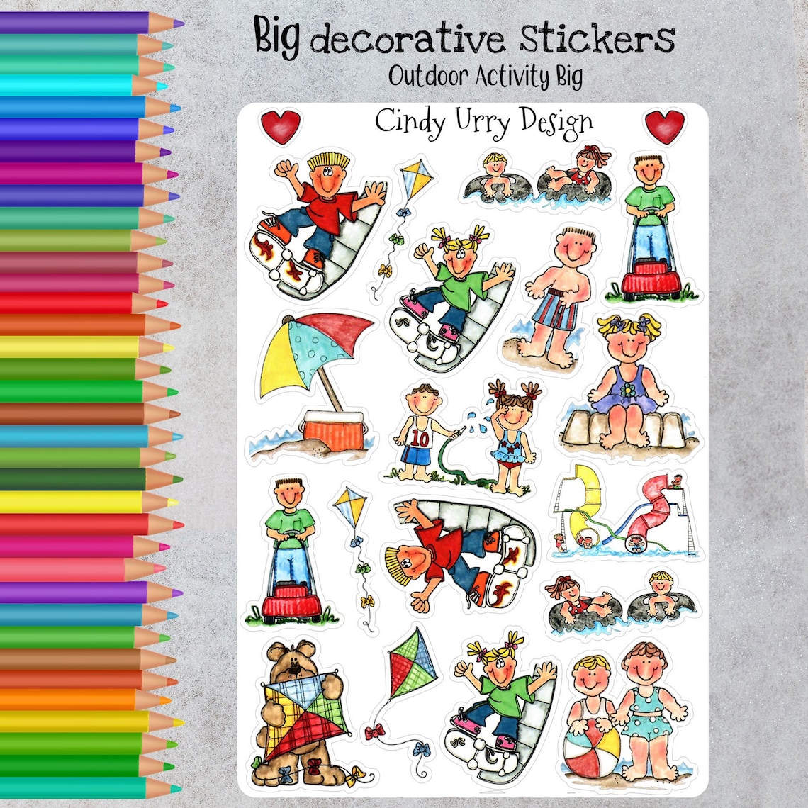 Outdoor Fun Activities Decor Sticker. Bigger Sticker to - Etsy