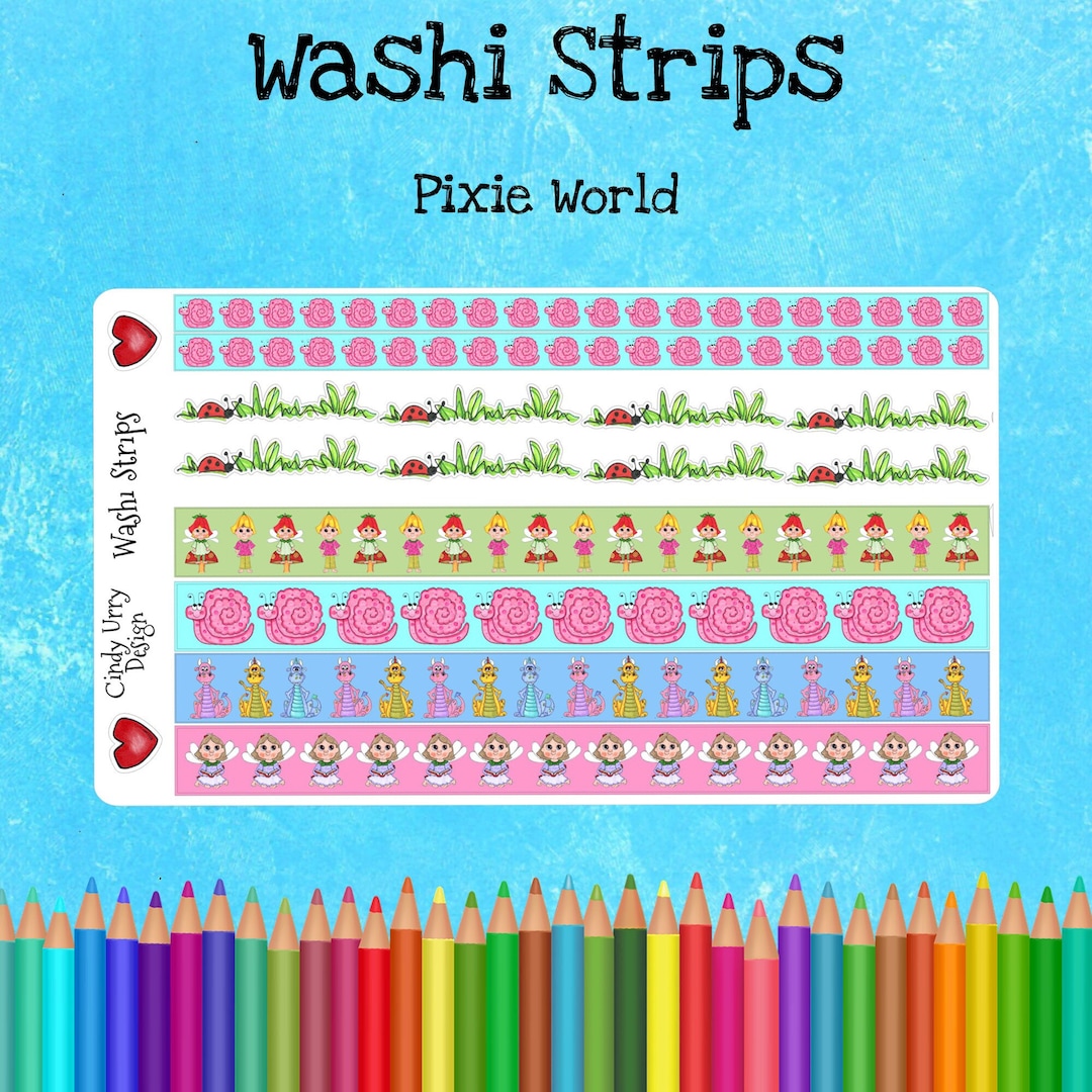 Pixies Washi Strip Sheets Cute Sticker Bullet Journal and - Etsy Österreich