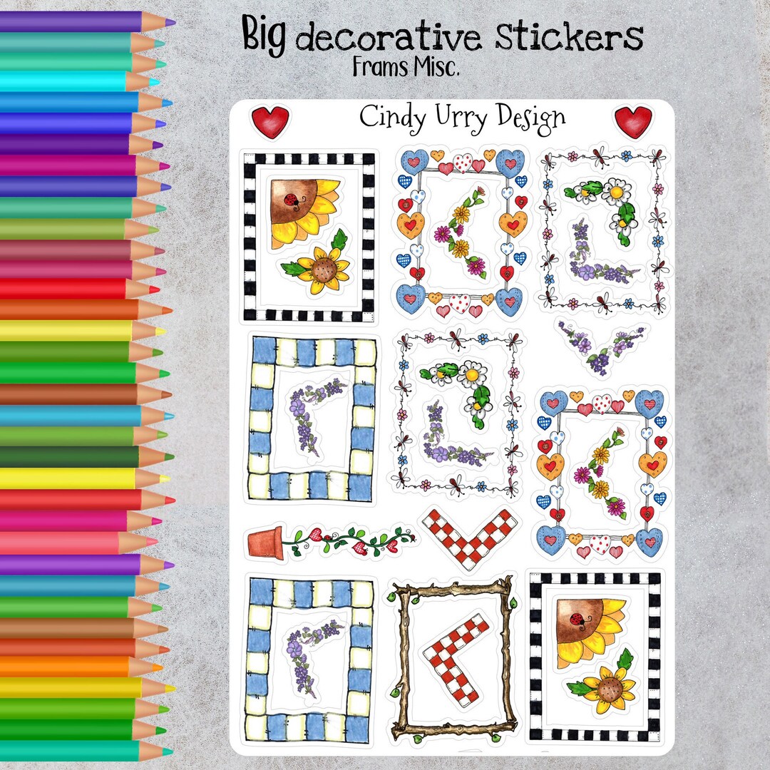 Corners Frames and Footers Sticker. Bigger Sticker to Compliment ...