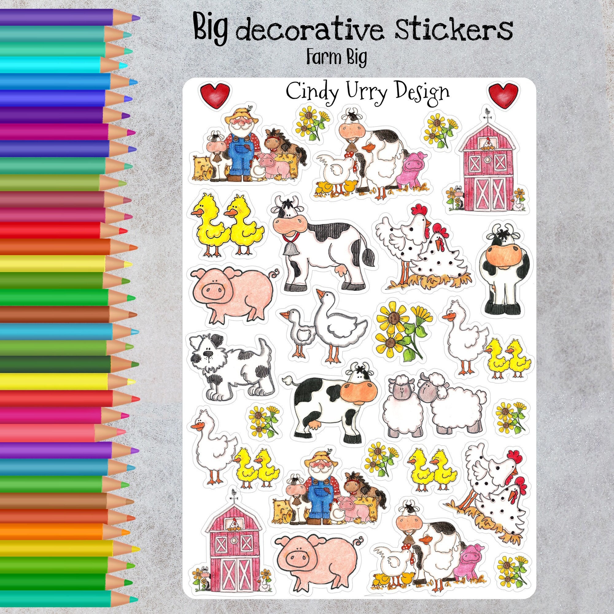 Farm Big Decor Sticker. Bigger Sticker to Compliment Smaller - Etsy