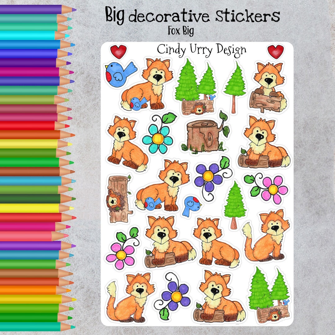 Fox Big Decor Sticker. Bigger Sticker to Compliment Smaller Sets ...