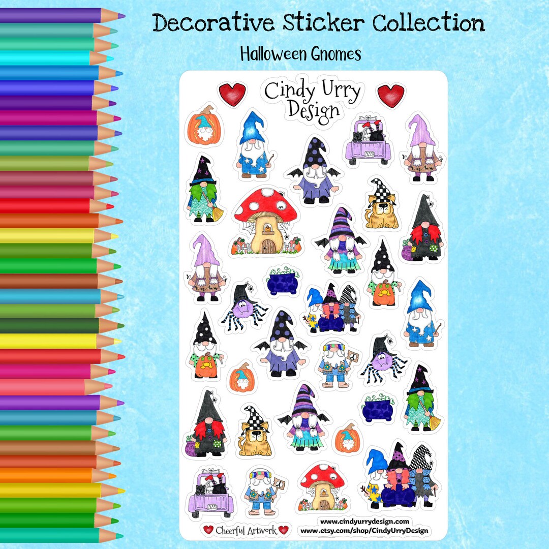 Halloween Gnomes Cute Stickers Planner Stickers Bullet - Etsy