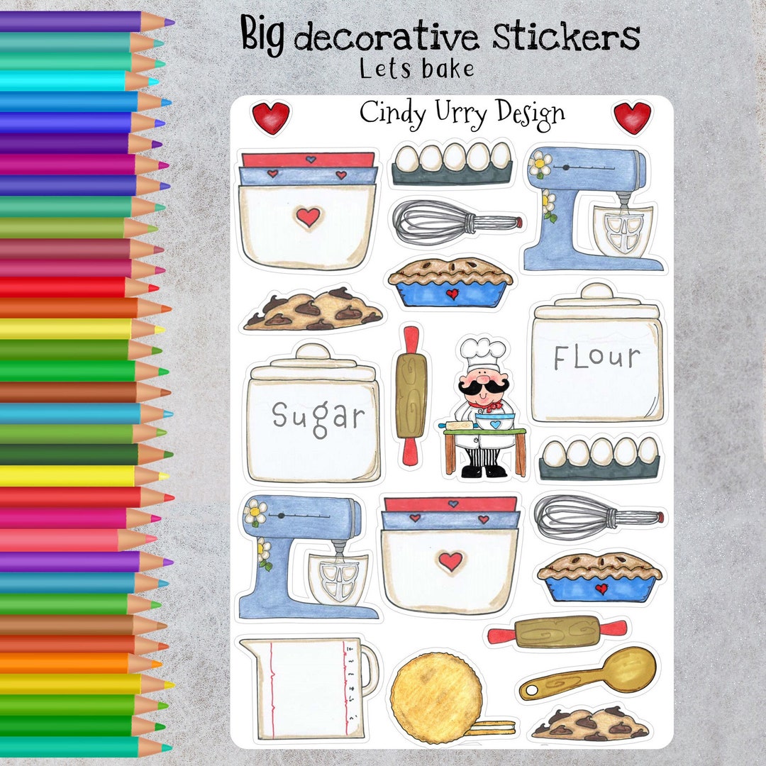 Let's Bake Decor Sticker. Bigger Sticker to Compliment Smaller Sets ...