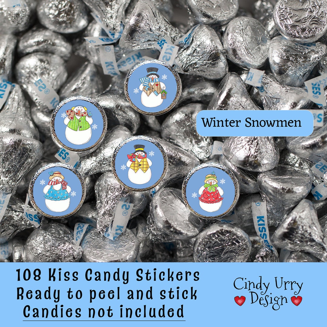 Snowman Winter Cute Wrapper for Chocolate Kiss, Individually Wrapped ...