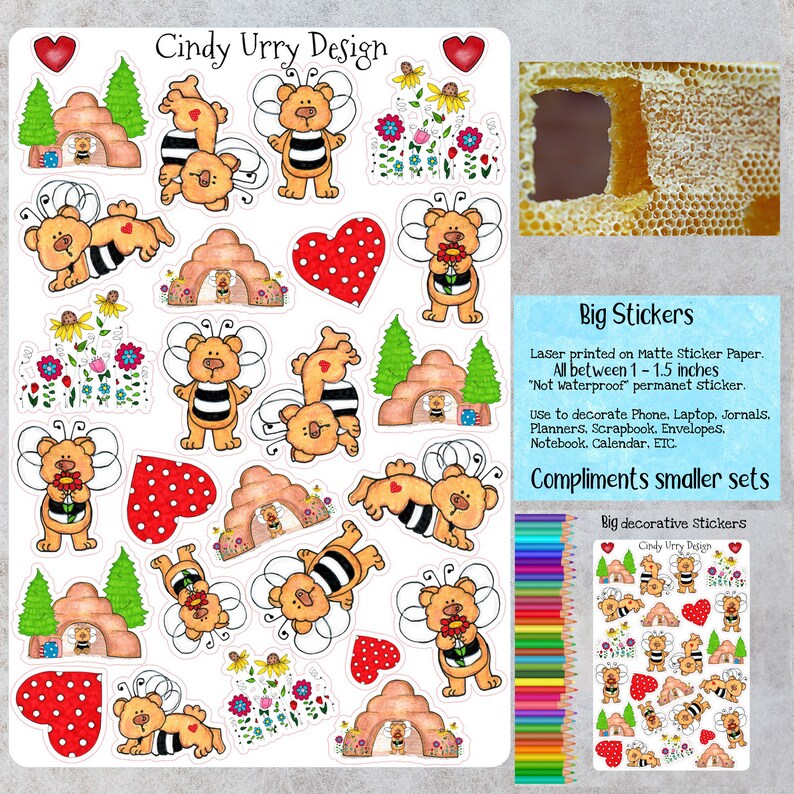 Bumble Bears Decor Sticker. Bigger Sticker to Compliment - Etsy