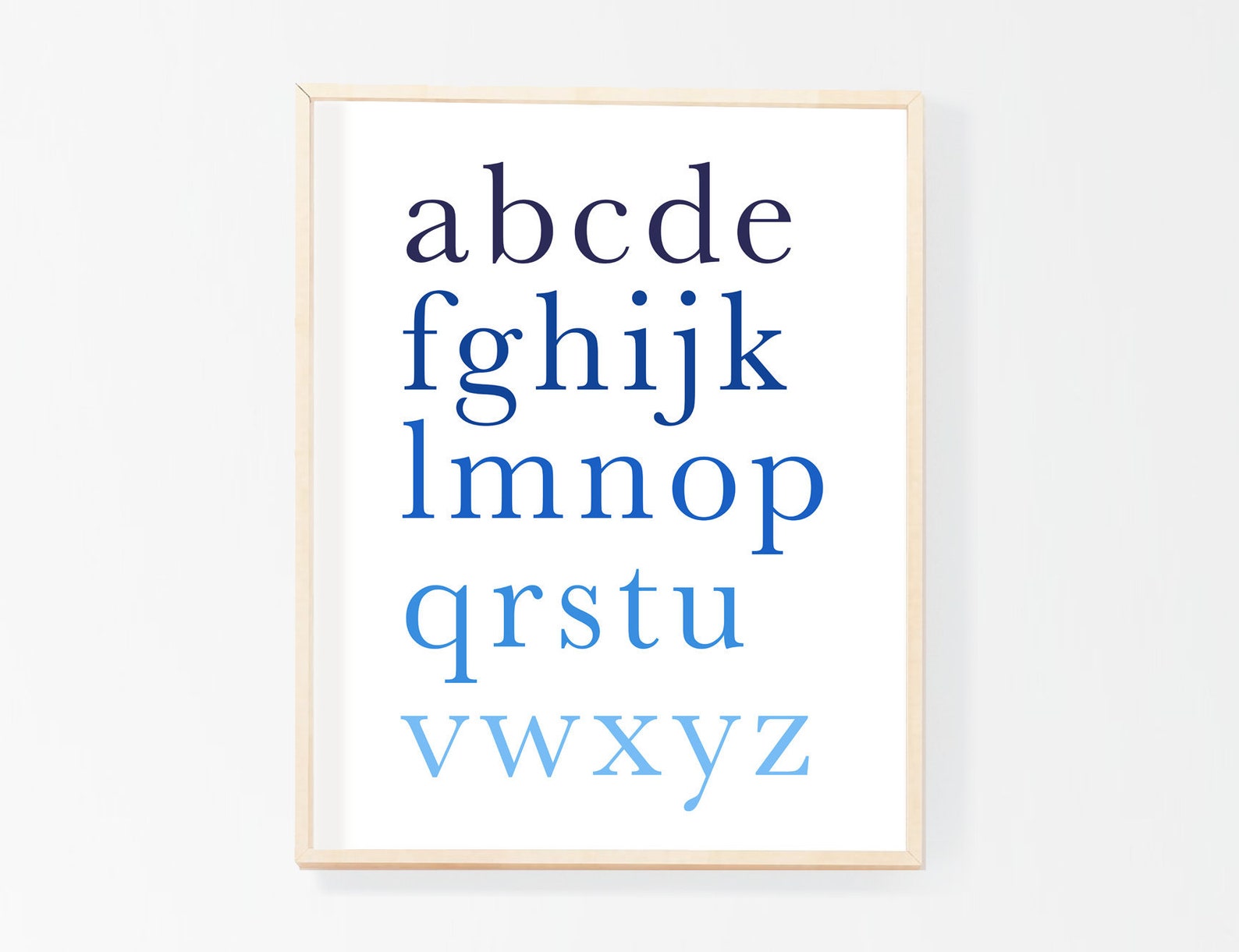 Indigo Ombre Alphabet Printable Poster Blue Alphabet Instant | Etsy