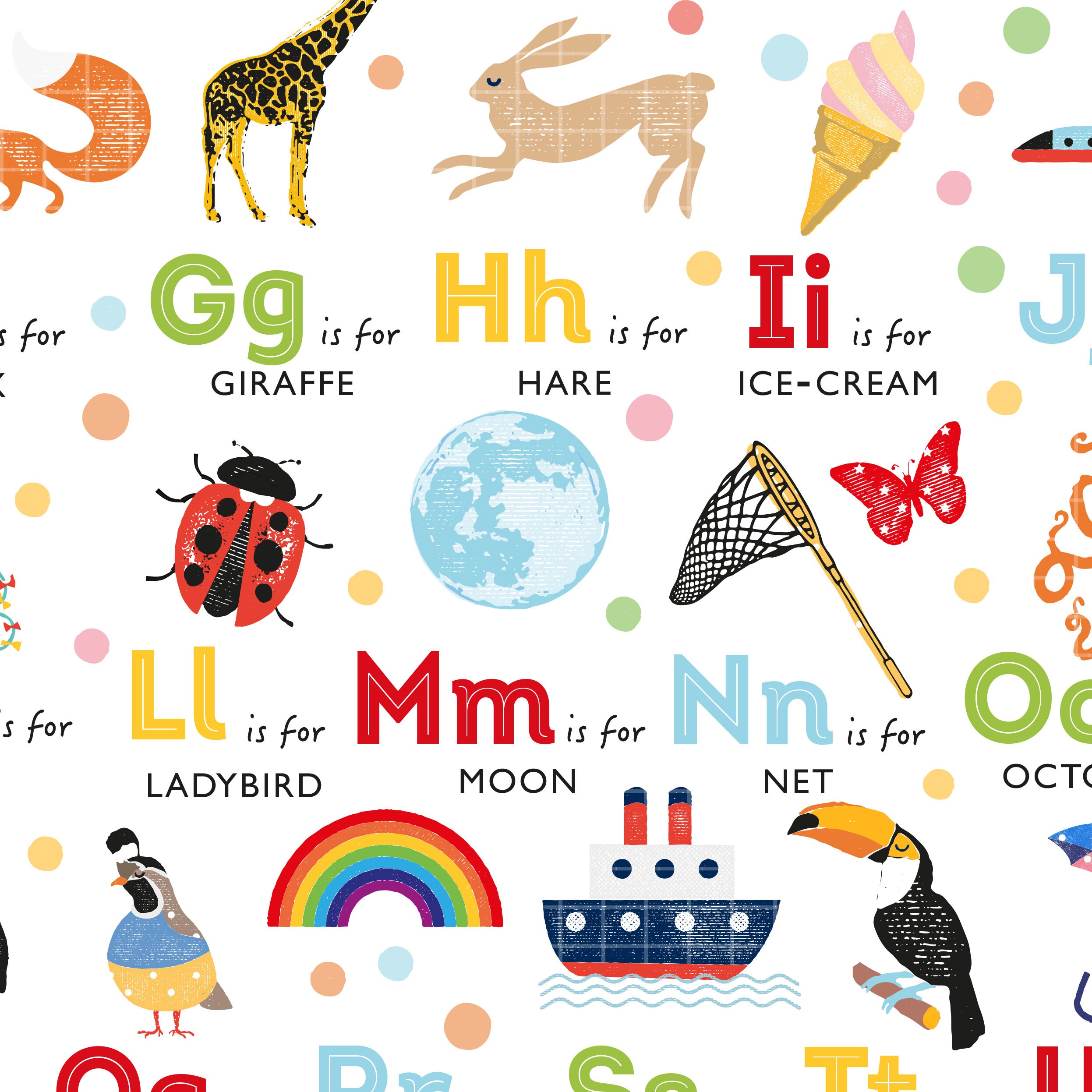 Personalised Alphabet Art Print Set Bright Nursery Decor - Etsy UK