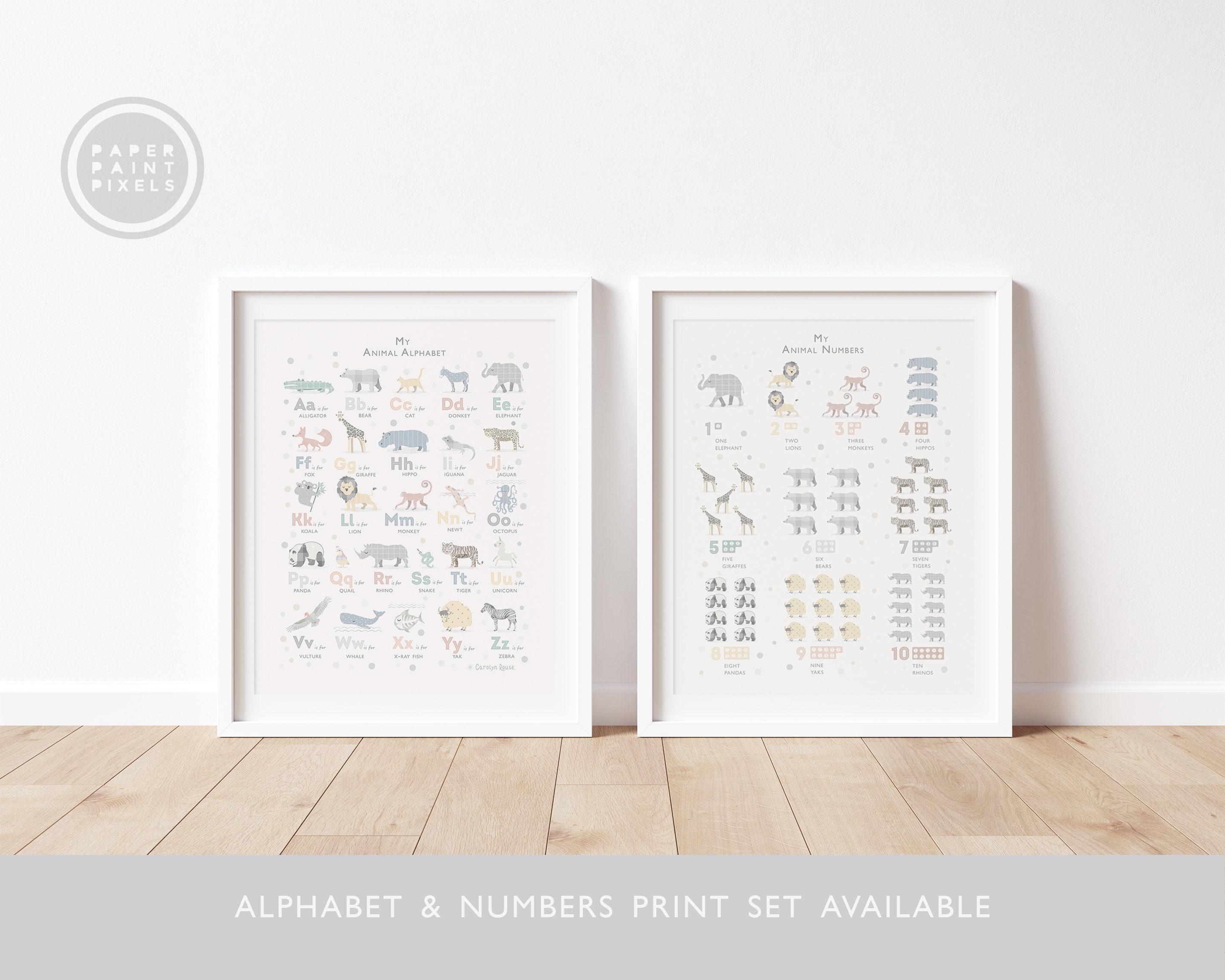 Animal Print Safari Animal Alphabet Print Neutral Nursery | Etsy