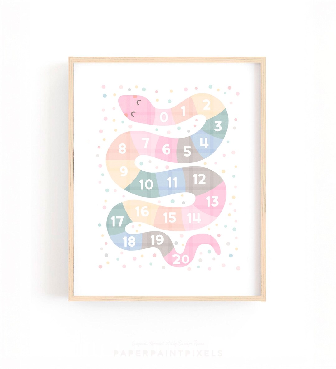 Number Snake Pastel Print: 0-20 Counting Chart (digital Download) - Etsy