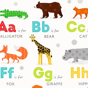 Bright Animal Alphabet Print, Safari Animal Wall Art, Jungle Nursery ...