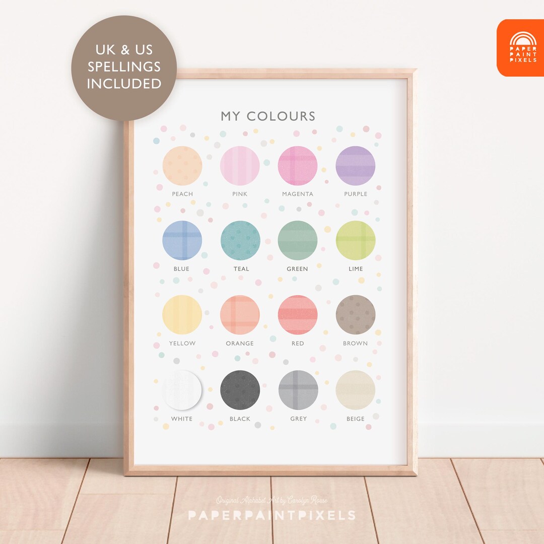 Colors Learning Poster: Montessori Nursery Decor (digital Download) - Etsy
