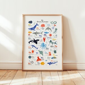 Sea Life Alphabet Print – Ocean Nursery Decor – ABC Poster – Kids Room ...