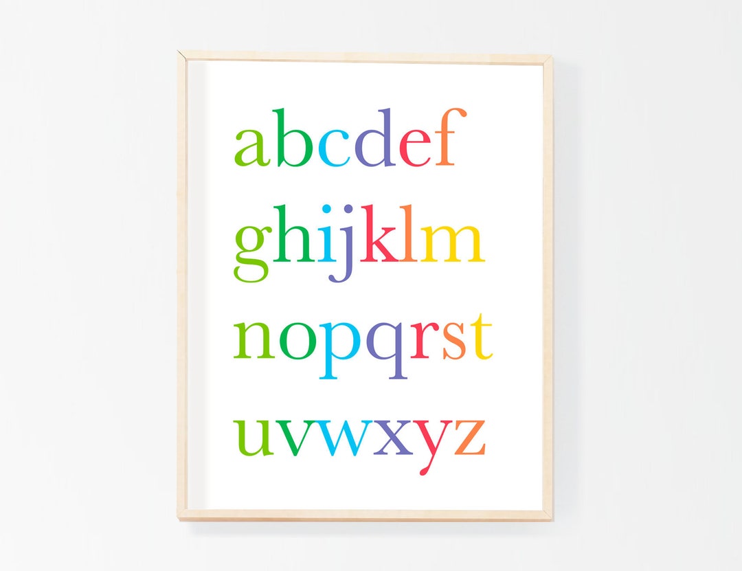 Rainbow Alphabet Poster: Colorful Nursery Wall Art (digital Download ...
