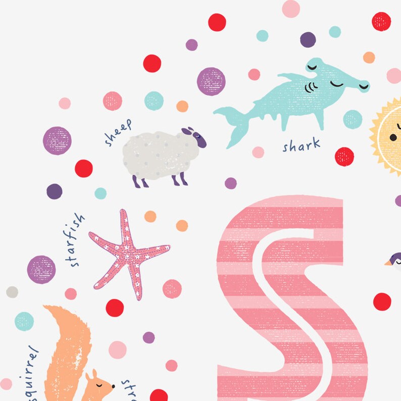 Letter S Name Art Personalised Print Nursery Wall Art Baby - Etsy