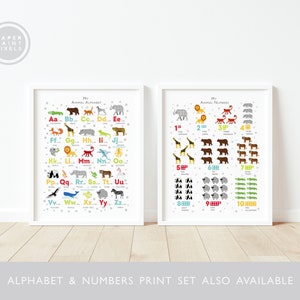 Bright Animal Alphabet Print, Safari Animal Wall Art, Jungle Nursery ...