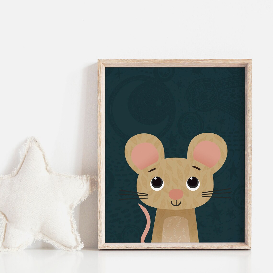 Mouse Nursery Print, Woodland Animals Nursery Poster, Cute Animal Print ...