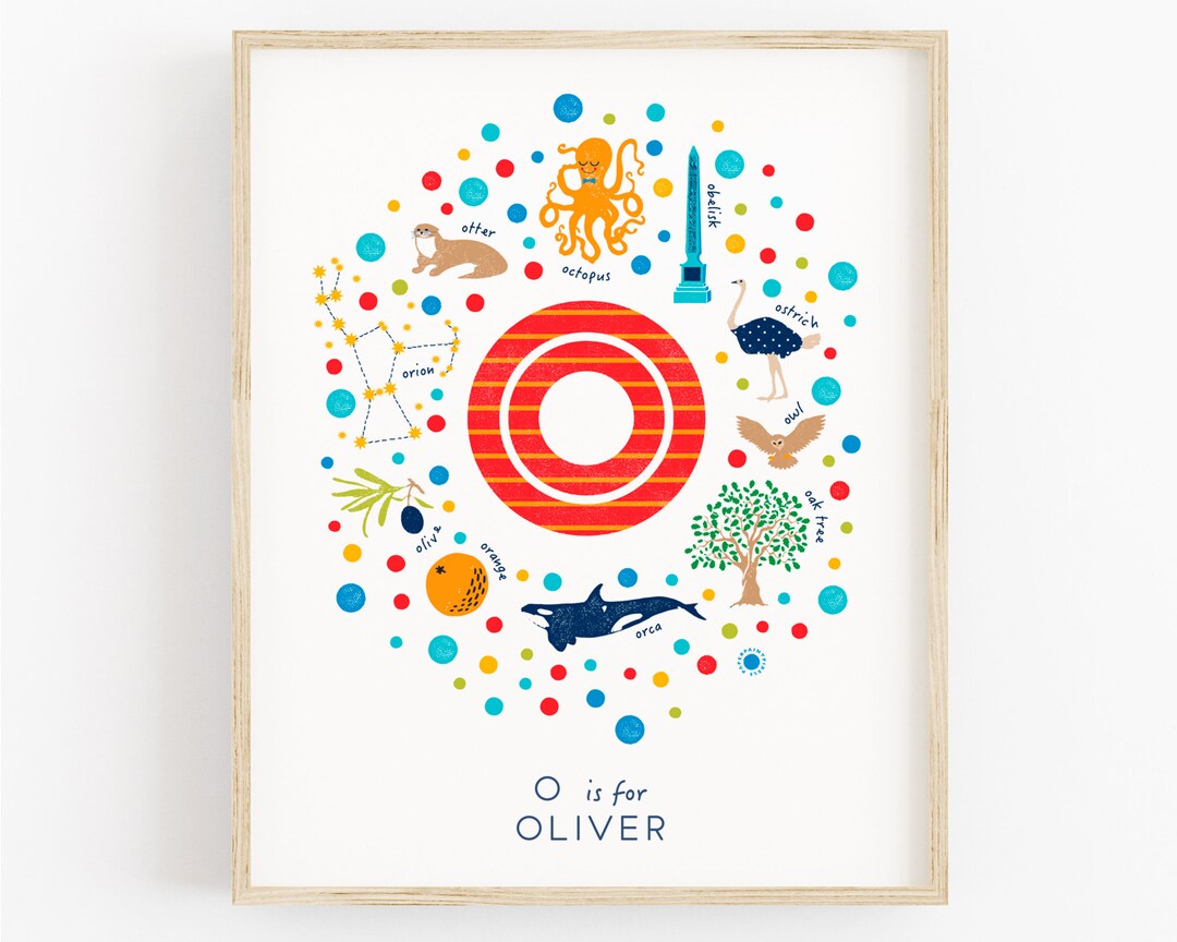 Letter O Baby Letters Name Print, Initial Letter Print, Personalised ...