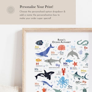 Sea Life Alphabet Print – Ocean Nursery Decor – ABC Poster – Kids Room ...