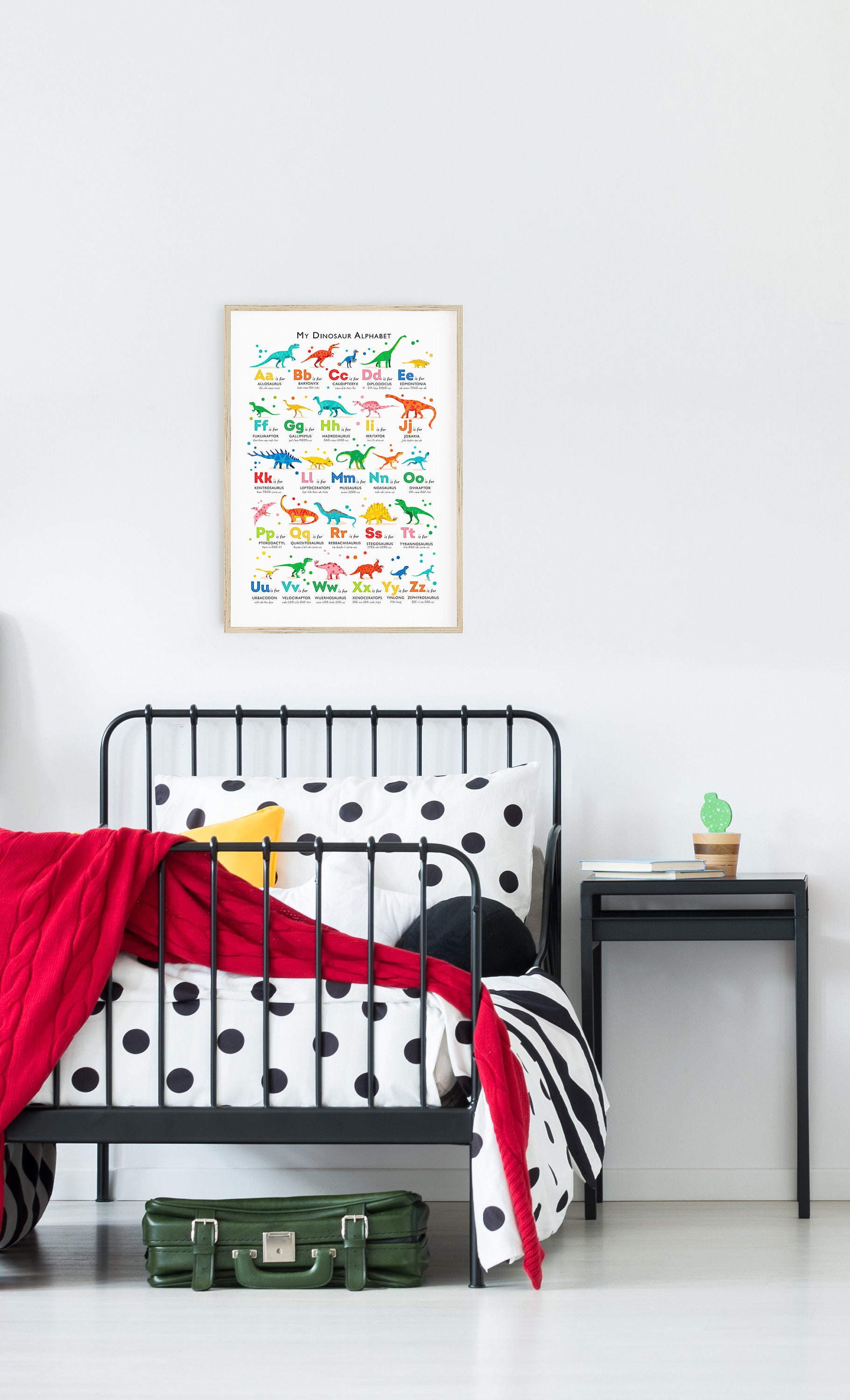 Bright Dinosaur Alphabet Poster Dinosaur Print Kids Room | Etsy