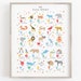 Animal Alphabet Print Gender Neutral Nursery Decor Bright | Etsy