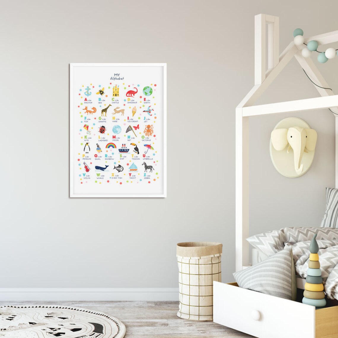 Alphabet Poster Alphabet Print Nursery Decor ABC Print | Etsy