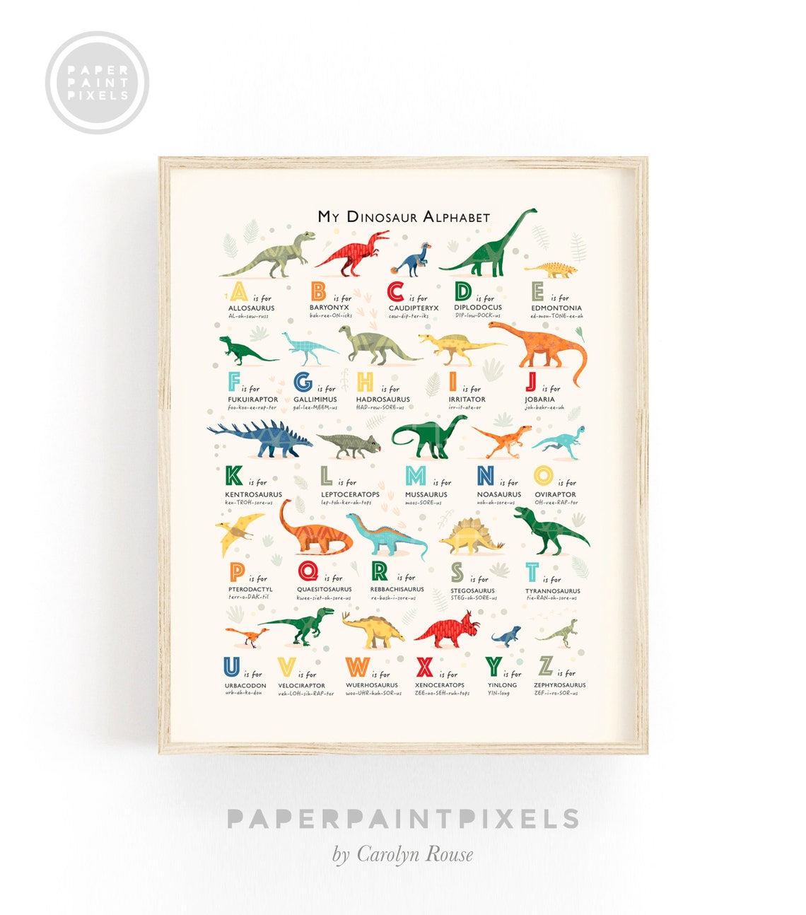 Dinosaur Alphabet Print Toddler Room Decor Classroom Decor | Etsy