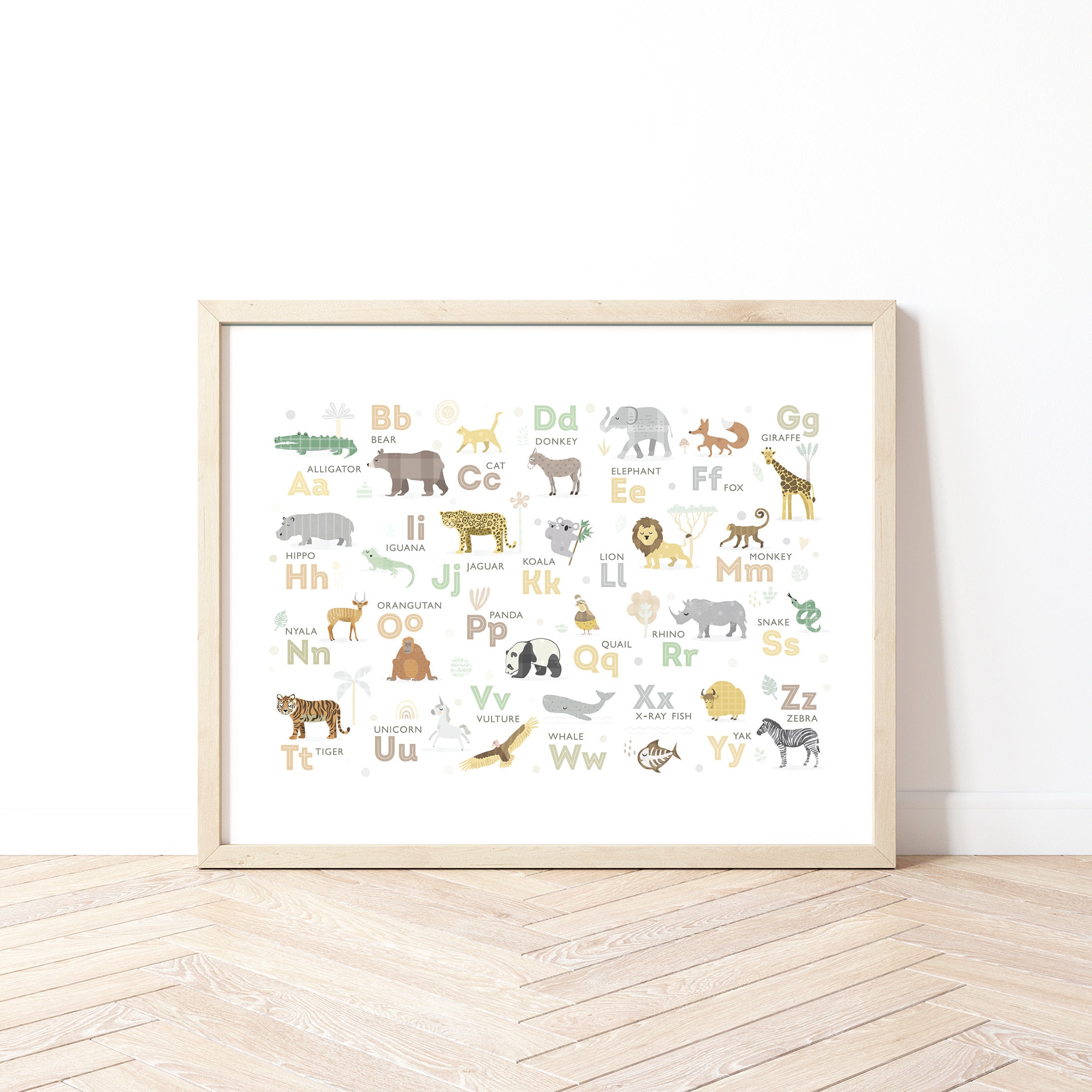 Safari Animal Alphabet Jungle Animals Alphabet Poster | Etsy UK