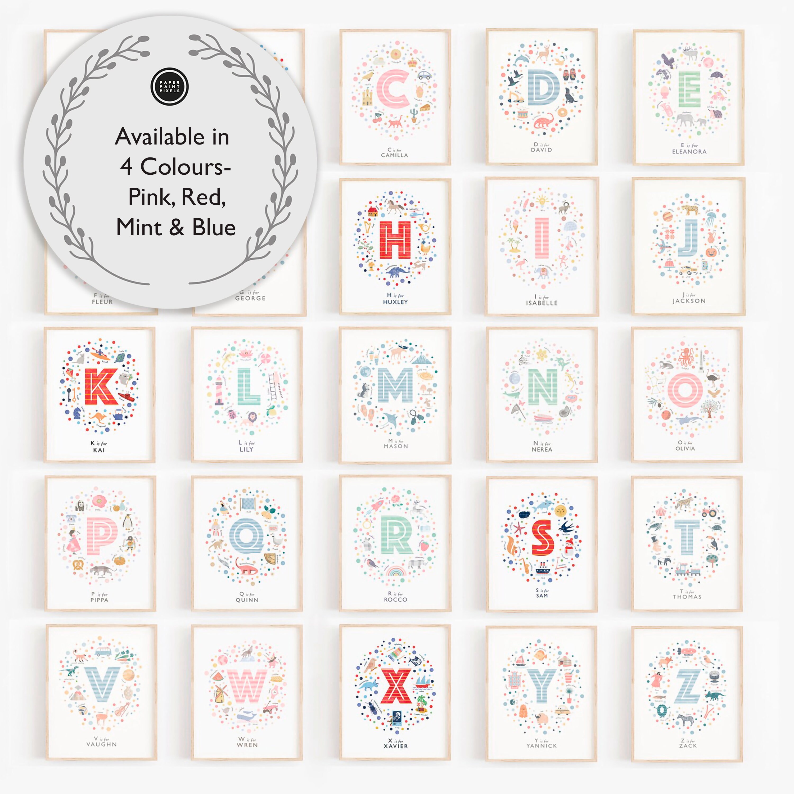 Personalised Letter R Nursery Print Illustrated Letter R - Etsy