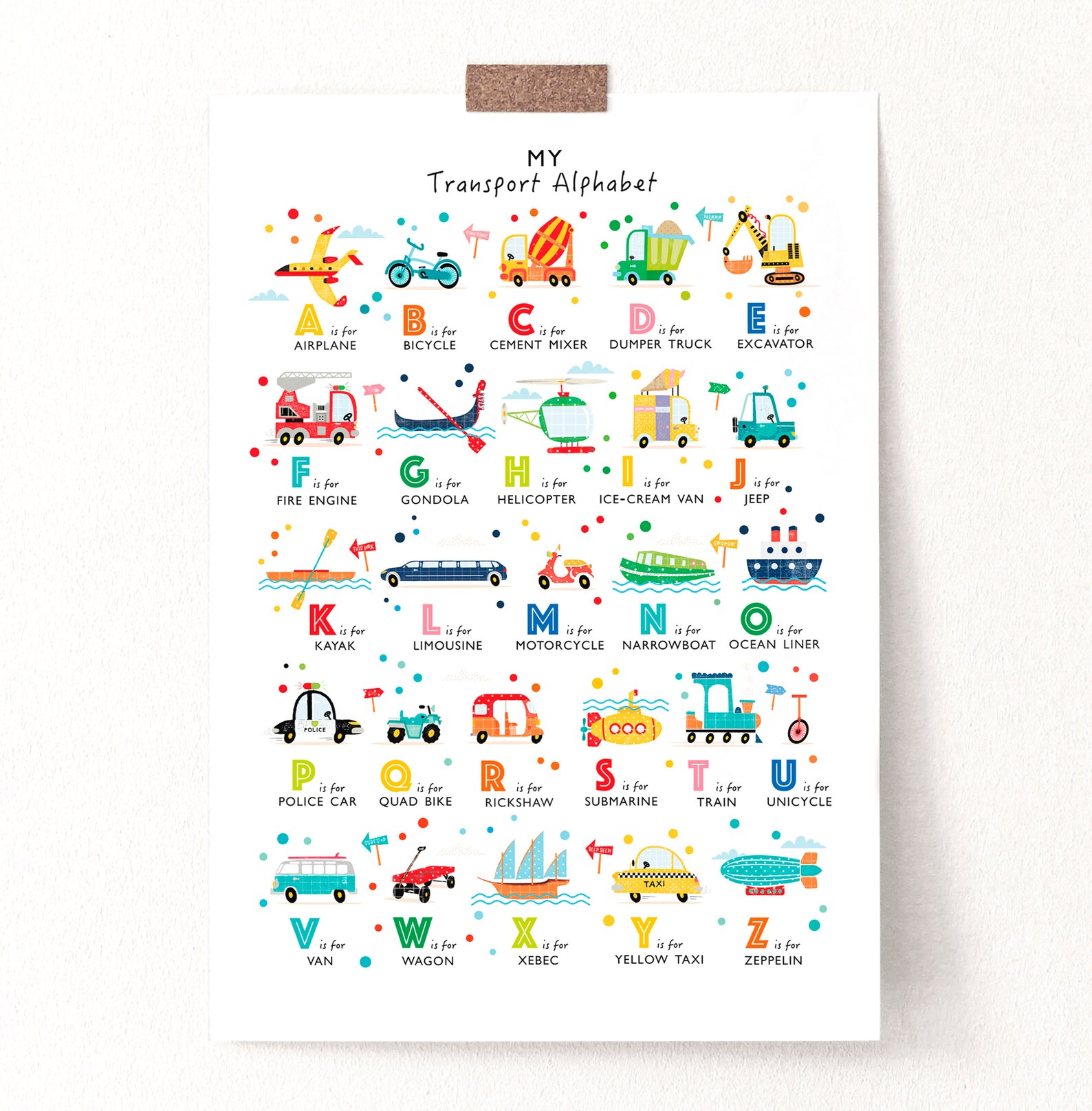 Transport Alphabet Print Alphabet Poster Car Fire Truck - Etsy Canada