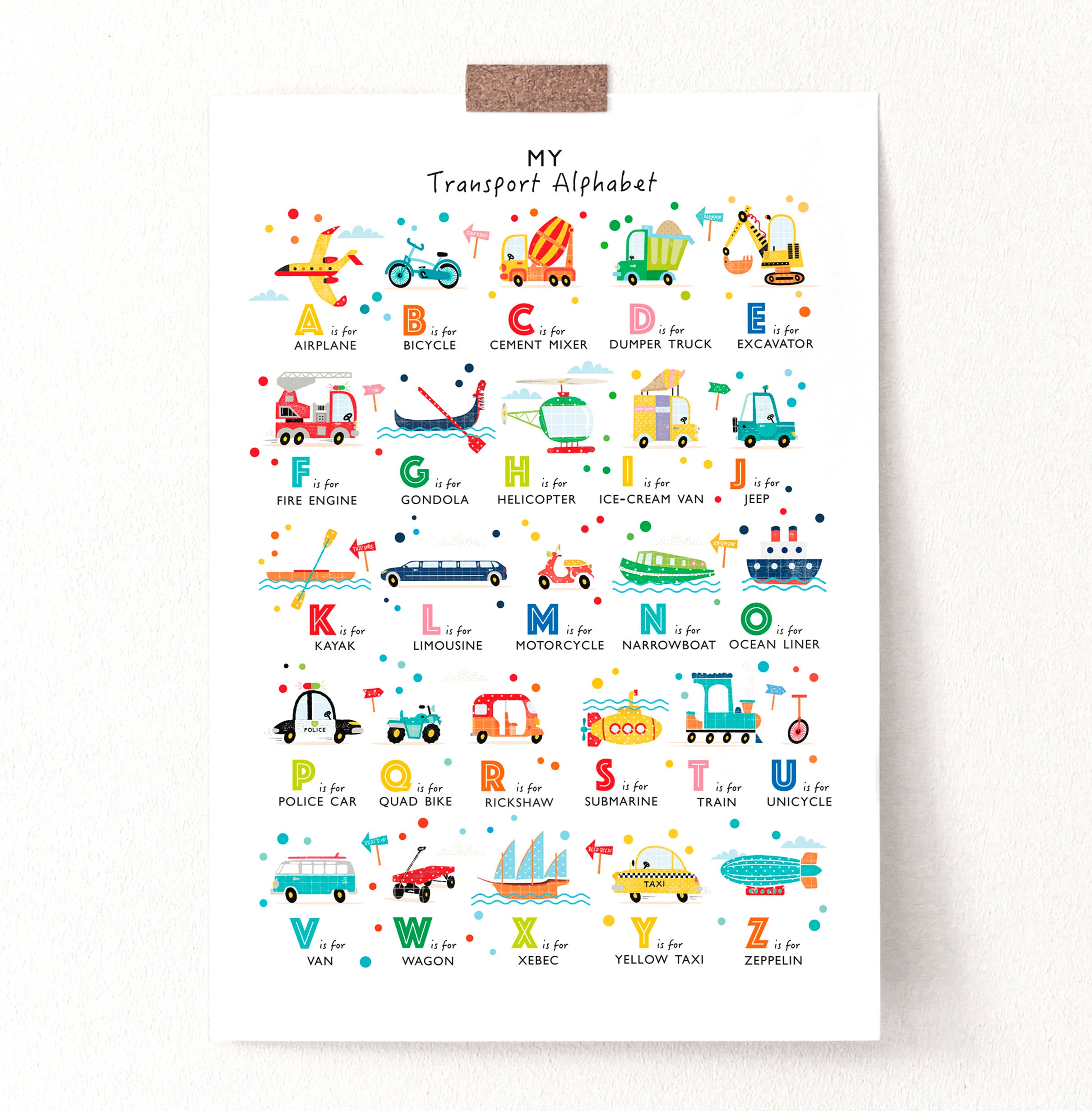 Transport Alphabet Print Alphabet Poster Car Fire Truck - Etsy Canada
