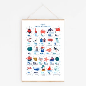 Nautical Nursery Print, Alphabet Wall Art, Ocean Theme Nursery Decor ...