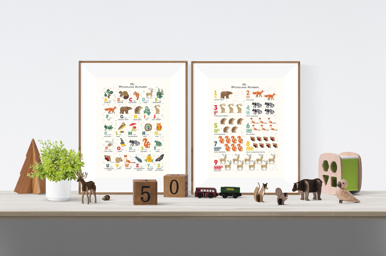 Woodland Print Forest Theme Numbers Poster Woodland Nursery - Etsy UK