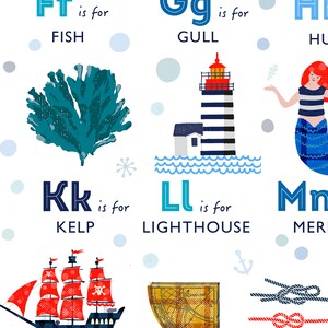 Nautical Nursery Print, Alphabet Wall Art, Ocean Theme Nursery Decor ...